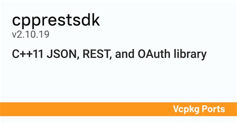 Cpprestsdk V21019 Vcpkg Ports