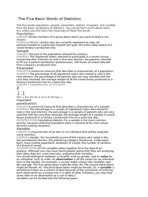 Fundamental Pdf Statistics Sampling Statistics