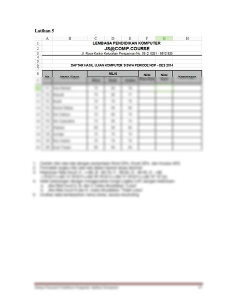 SOLUTION Latihan Excel Studypool