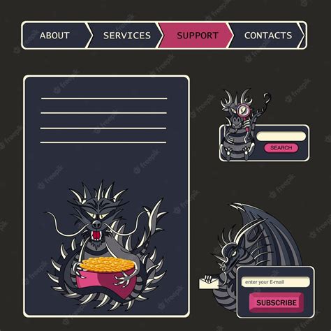 Premium Vector Web Site Design Menu Navigation Elements In Fantastic