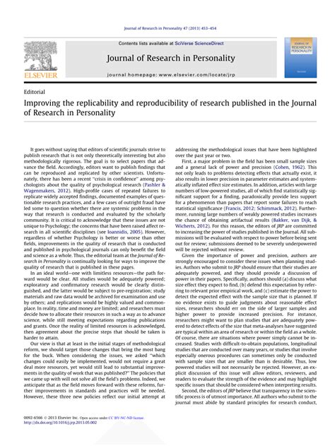 Pdf Improving The Replicability And Reproducibility Of Research Published In The Journal Of