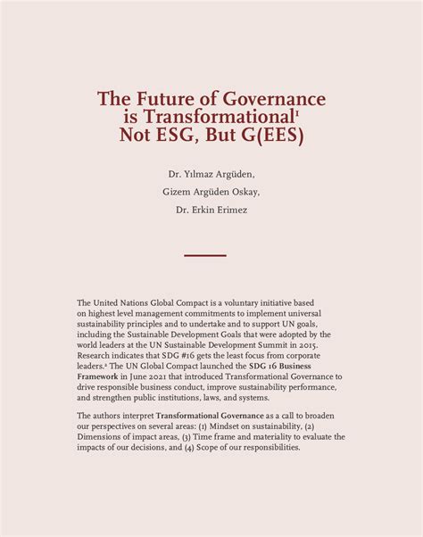 The Future Of Governance Is Transformational Dr Argüden