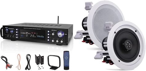 Amplificador estéreo inalámbrico Bluetooth para el hogar y par de altavoces de 65 pulgadas de