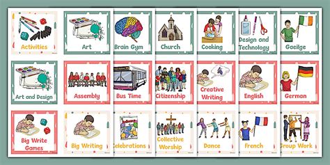 Raindrop Themed Ks2 Visual Timetable Cards Teacher Made