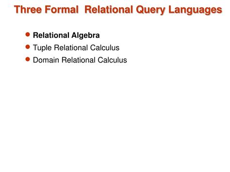 Ppt Chapter 6 Formal Relational Query Languages Powerpoint Presentation Id9556331
