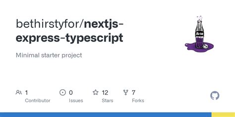 Github Bethirstyfor Nextjs Express Typescript Minimal Starter Project