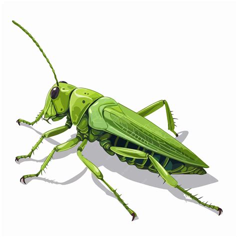 Detailed Grasshopper Sketch Vector Illustration Isolated On White