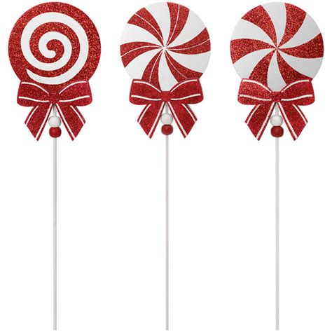 Pack Of 3 Candy Cane Picks