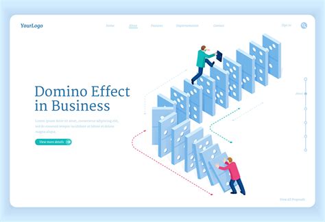 Domino Effect In Business Chain Reaction 14750422 Vector Art At Vecteezy