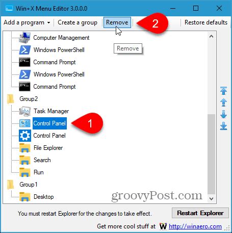 Add Control Panel To The Windows Power User Win X And Context Menus
