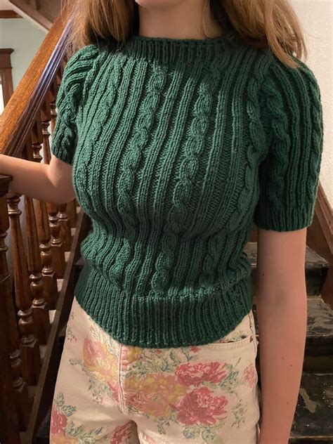 Ribbed Cable Tee Pattern Etsy