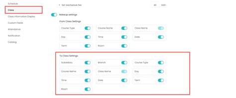 Information For Class Settings Flavor Information For Class Settings Flavor