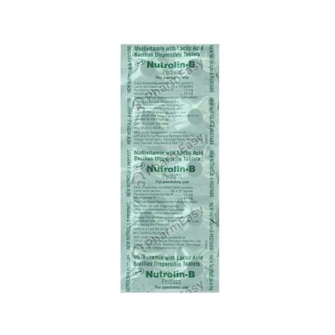 New Nutrolin B Ped Tablet 10 Uses Side Effects Dosage Composition