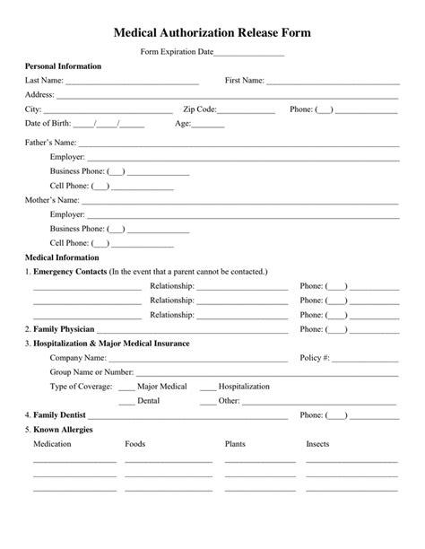 Medical Authorization Form Download Free Documents For Pdf Word And