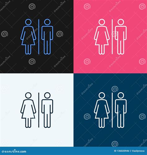 Wc Sign Restroom Icon Toilet Bathroom Male And Female Symbol Wc