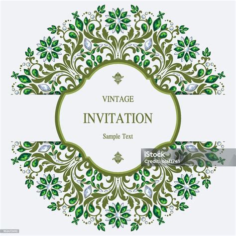 결혼식 초대 카드 템플릿 패턴 골드와 크리스탈 종이에 컬러 배경 결정체에 대한 스톡 벡터 아트 및 기타 이미지 결정체 결혼