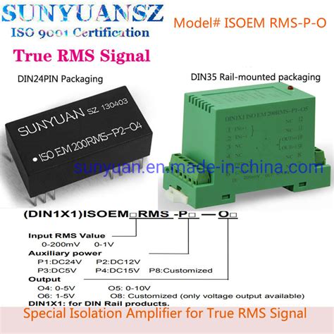 DIN Rail AC True RMS Signal To DC V V V Signal Converter Transmitters RMS To DC