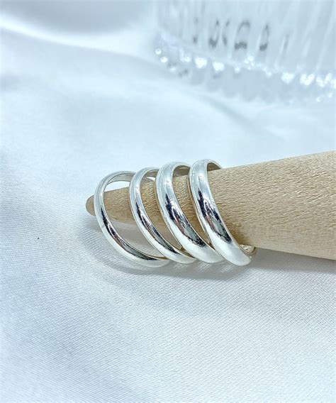 925실버 1 1 기본한벌 4mm 3mm 엥게이지 쌍가락지 순은99 9 우정반지 커플링 데일리링 에이블리