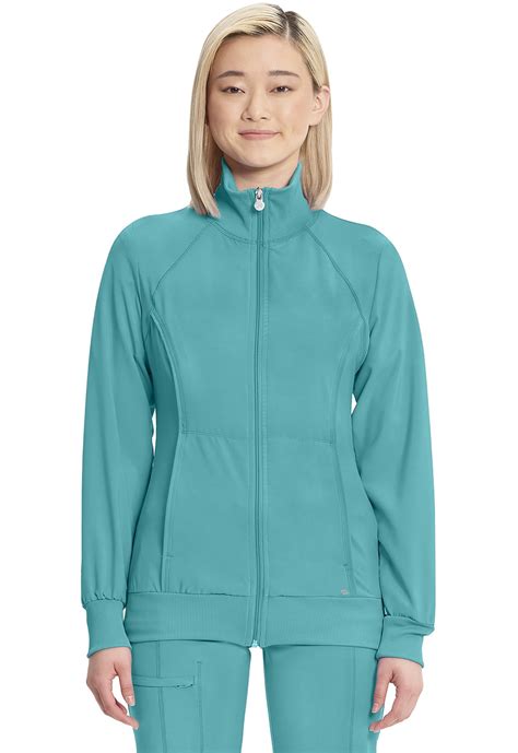 Infinity Cherokee Zip Front Scrub Jackets For Women 4 Way Stretch