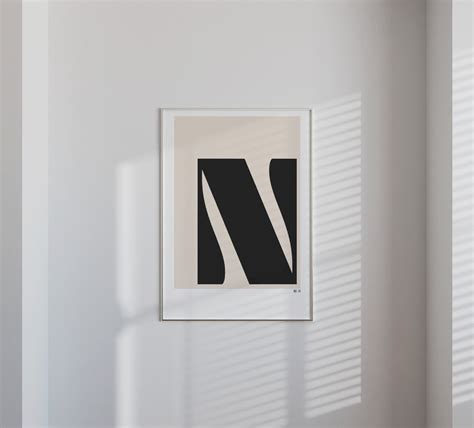 Printable Letter Initial Posters Monogram Wall Art Letter N Initial Art Print Set Of 3 Print