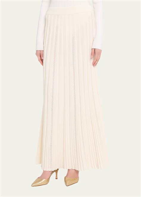 Balmain Pleated Knit Maxi Skirt Bergdorf Goodman