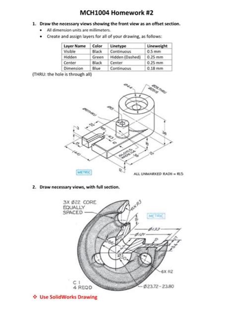 solved 1 draw the necessary views showing the front view as