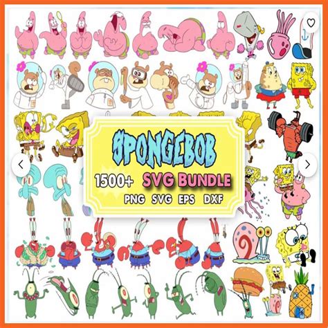 Sponge Bob Bundle Svg Inspire Uplift