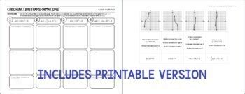 Cubic Function Transformations Interactive Practice Activity Print And Digital