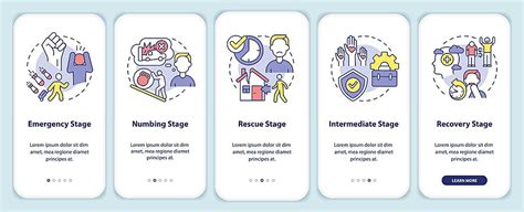 Stages Of Ptsd Onboarding Mobile App Screen Mockup Infographic