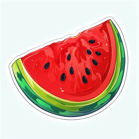Playful Cartoon Watermelon Slice Sticker Design Playground