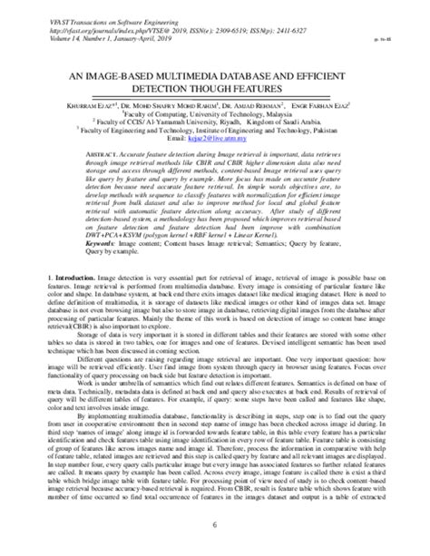 Pdf An Image Based Multimedia Database And Efficient Detection Though Features Khurram Ejaz