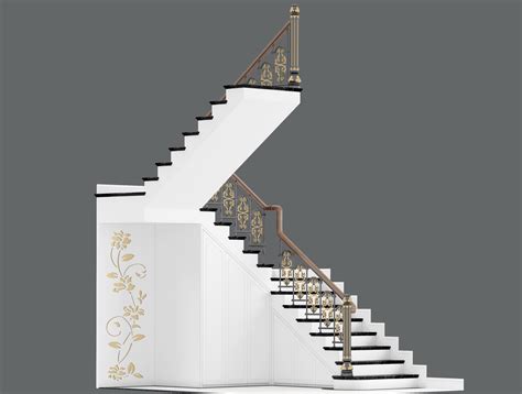 Classic Decorative Stairs 3d Model Architectural Tools