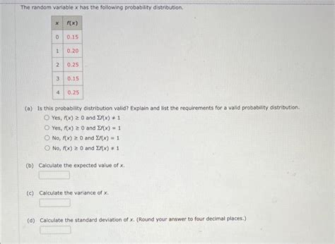 Solved A Is This Probability Distribution Valid Explain