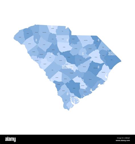 South Carolina Sc Detailed Political Map Of Us State Administrative