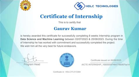 Gaurav Kumar On Linkedin Datascience Machinelearning Internshipexperience