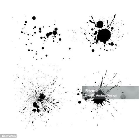 검은 색 잉크 튀김 벡터 수채화 페인트 브러시 텍스처 잉크 스플래시 및 얼룩 세트 0명에 대한 스톡 벡터 아트 및 기타 이미지 0명 Rorschach Test 개념