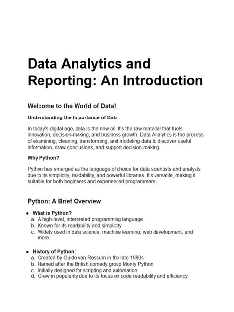 Data Analytics And Reporting Notes Unit 1 And 2 Pdf