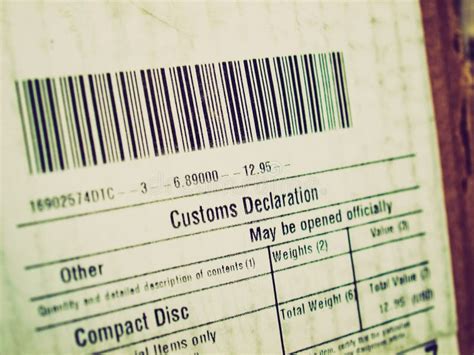 Customs Declaration Stock Image Image Of Declaration