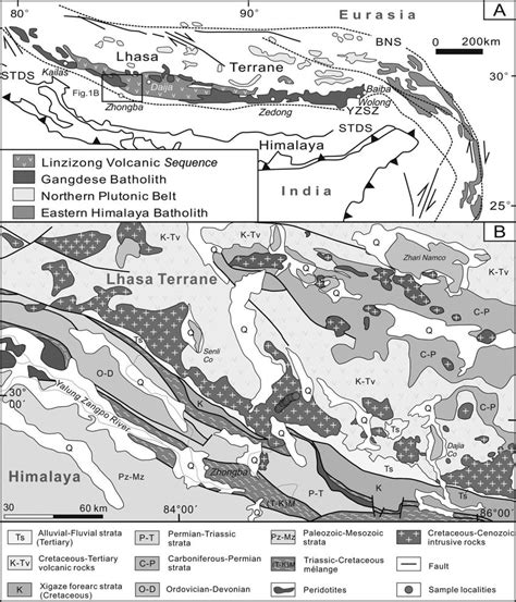 A Simplified Tectonic Map Of The Southern Tibetan Plateau Showing The