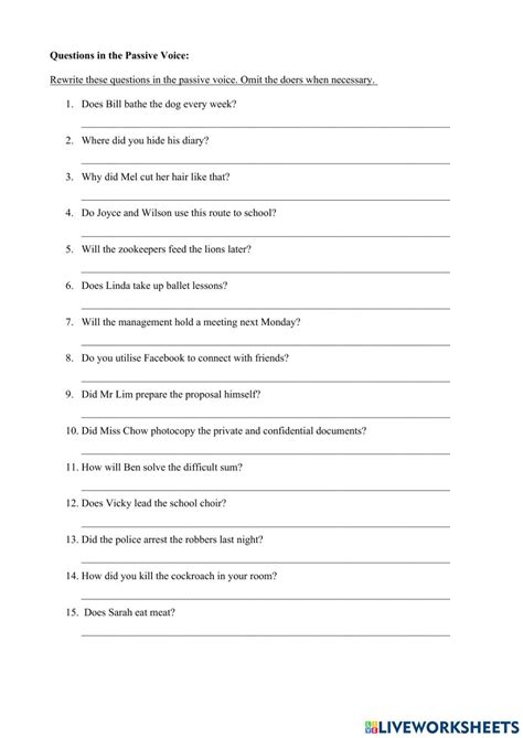 Practice Questions In Passive Voice