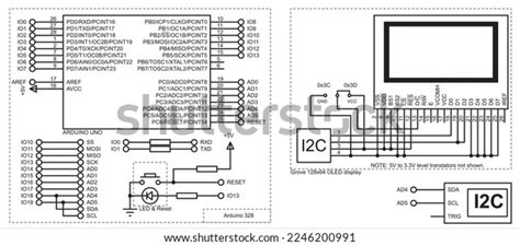 vector schematic diagram electronic device on stock vector royalty