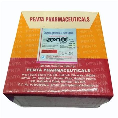 Doxycycline Hydrochloride Capsules Strength 100mg At Rs 250 Box In Mumbai