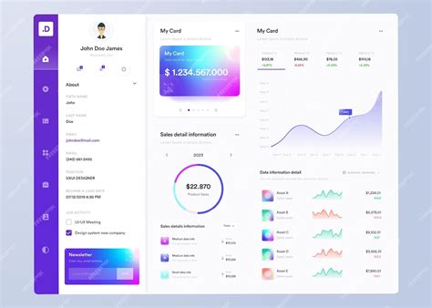 Premium Vector Vector Infographic Dashboard Ui Ux Design With Graphs Charts And Diagrams Web