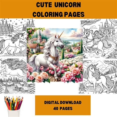 Cute Unicorn Coloring Pages Astral Unicorn Magical Rainbow Unicorn