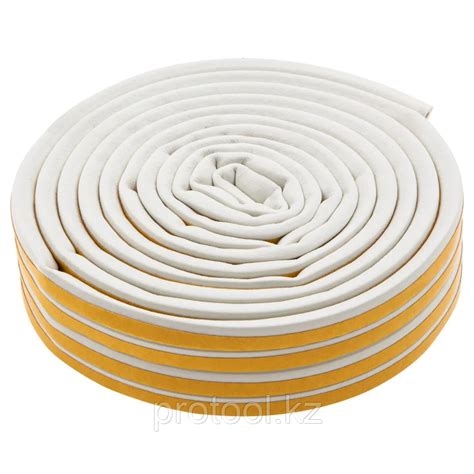 Купить Уплотнитель резиновый 12 м профиль D белый Сибртех в Алматы Низкая цена широкий