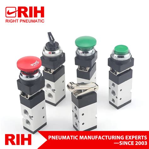 Mv322 Pneumatic Push Button Mechanical Switch Hand Control Valve Push Pull Solenoid Valve