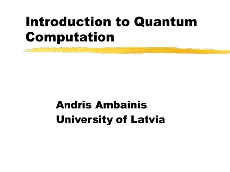 PPT Introduction To Quantum Computation PowerPoint Presentation Free Download ID 5479576