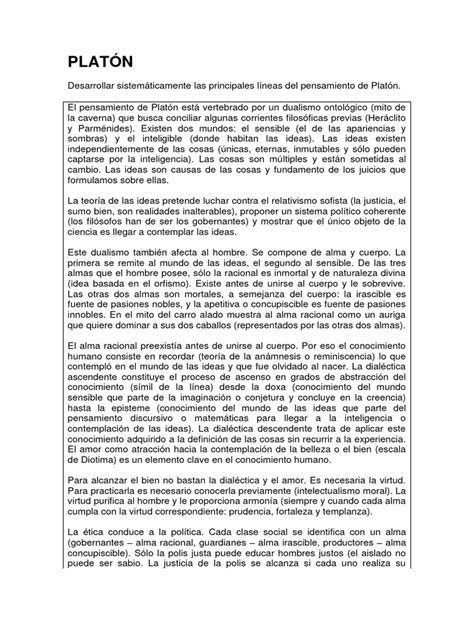Platon Pensamiento Pdf