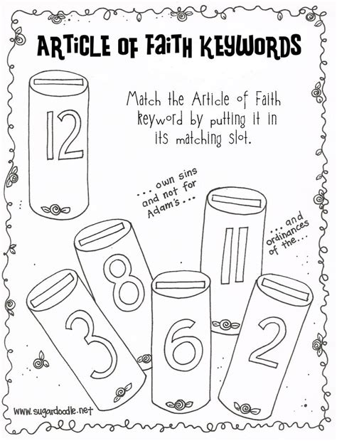 17 Best Images About Lds Articles Of Faith Activity Days On Pinterest