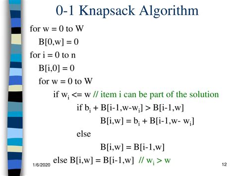 Ppt Itcs 6114 Dynamic Programming 0 1 Knapsack Problem Powerpoint